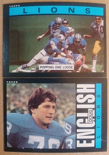 1985 TOPPS DETROIT LIONS DOUG ENGLISH [2] WILLIAMS RC BROWN RC NM/MT ...