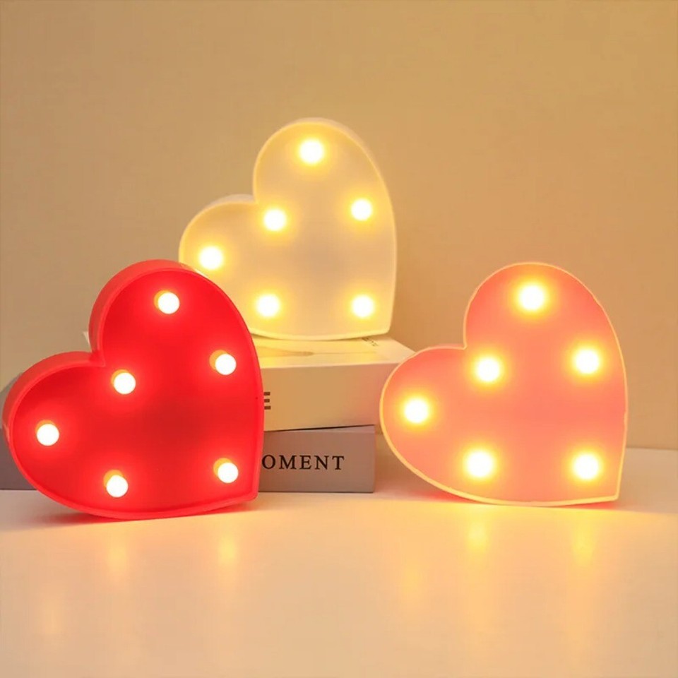 3D Love Heart LED Lamp LOVE LED Letter Sign Night Light Wedding ...