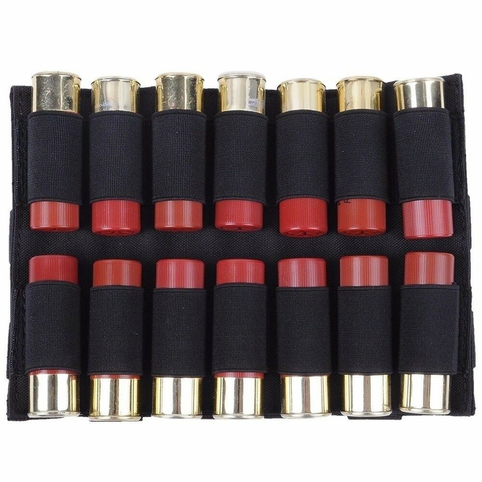 Molle Tactical 14 Rounds Shotgun 12/20GA Shell Holder Ammo Cartridge ...