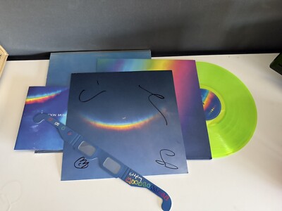 Coldplay MOON MUSiC ECORECORD Signed Spotify Limited Green LP Vinyl New ...