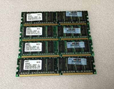 Samsung 2GB PC2700 (DDR-333) 4x 512MB DIMM 333 MHz PC-2700 DDR Memory ...