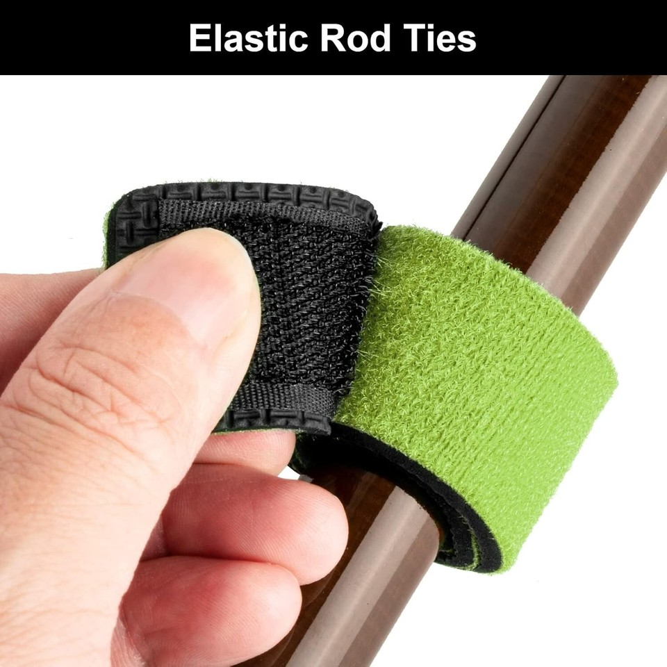 12x Fishing Rod Wrap Tie Holder Strap Bands Fastener Ties Fishing Kit ...