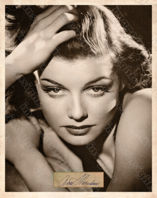 ANN SHERIDAN 1940's Screen Beauty/Legend Photograph 8x10 Autograph RP ...