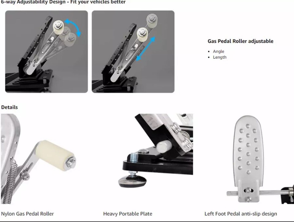 Left Foot Accelerator Gas Pedal Portable LFGP Drive Assist for Handicap ...