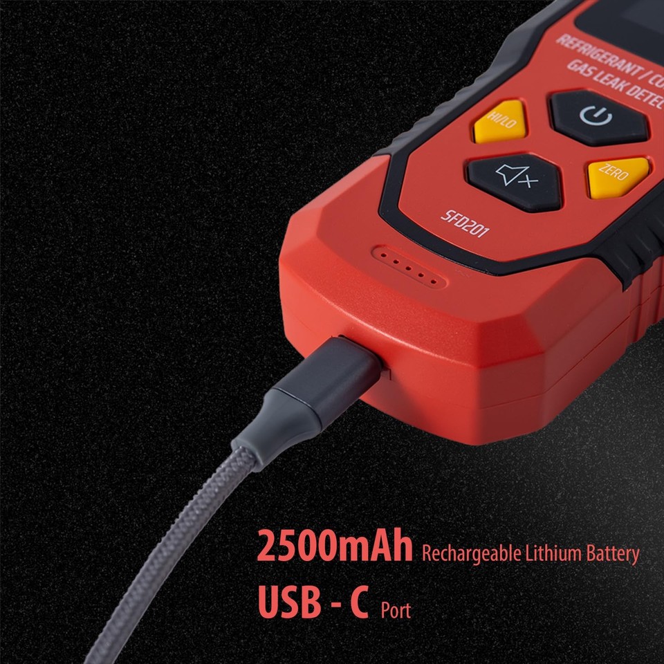 Rechargeable HVAC Refrigerant Leak Detector, Halogen Freon Sniffer, Air ...