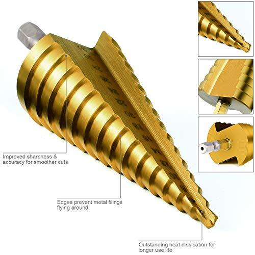 3PCS HSS Step Bits, High Speed Steel Step Drill Bits Set - (4-12mm, 4 ...