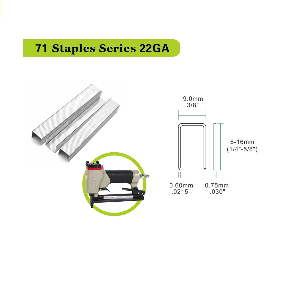 meite 22GA 3/8" Crown 9/16" (14 mm) Length Fine Wire Staples in Normal ...