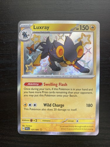 Pokemon TCG - Luxray - 137/091 Paldean Fates - Baby Shiny Secret Rare ...