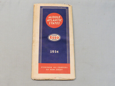 Vintage 1934 Esso Standard Oil Middle Atlantic States Map | eBay