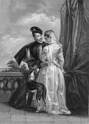 AMY ROBSART & ROBERT DUDLEY 1st EARL LEICESTER LOVERS ~ 1880 Art Print ...