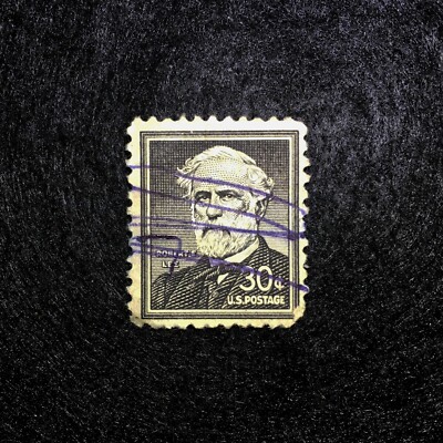 1955 General Robert E. Lee 30 Cent Stamp, #1049, Blue Pen Canccellation ...