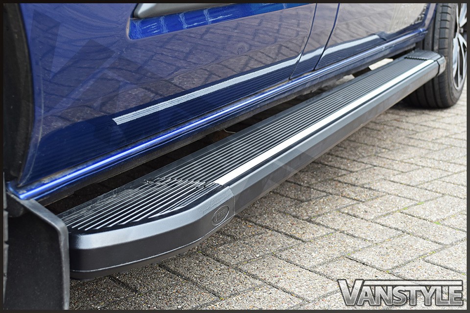 FITS FORD TRANSIT CUSTOM BLACK SIDE STEPS LWB SIDE BARS RUNNING BOARDS ...