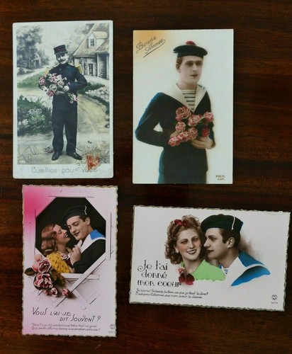 Anciennes cartes postales Fantaisies avec militaire - Old kitsch ...