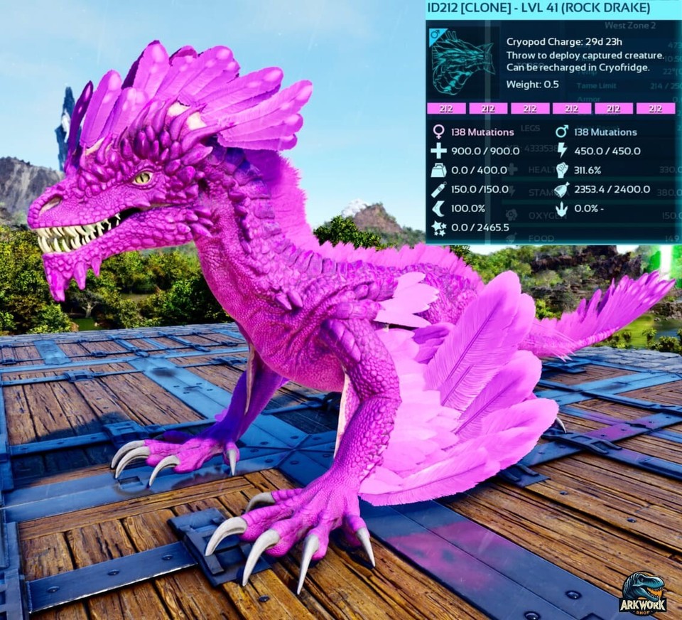 ARK Survival Ascended Rock Drake Solid Pink Coloring PVE PS5/XBOX/PC | eBay