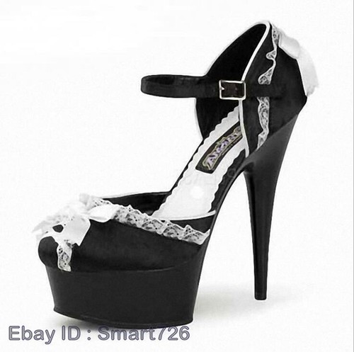 Sexy Women Platform Lace up Party Bowknot Stilettos High Heels Party ...