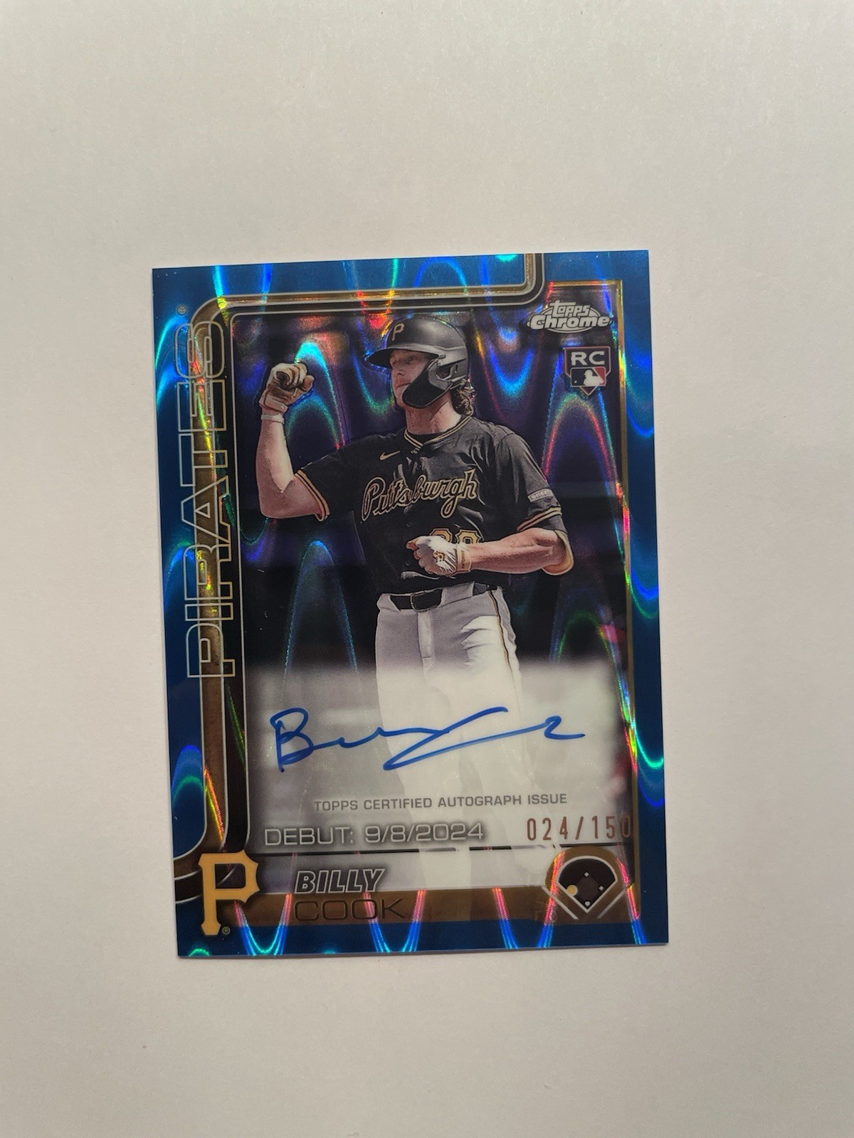 2025 Topps Chrome Update - Billy Cook RC Rookie Auto Blue Raywave ...