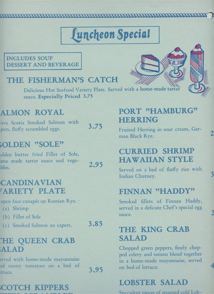 Fishermans Wharf Pier 1 Seafood House 2 Way Luncheon Dinner Menu | eBay