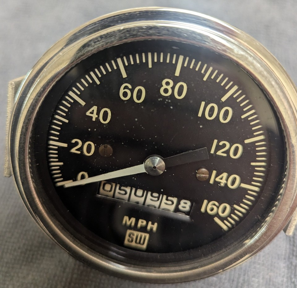 Vintage Stewart Warner Mechanical Speedometer 160 MPH Hotrod Gasser Rat ...