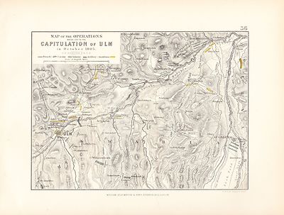 MAP/BATTLE PLAN ~ MAP OF OPERATIONS LEADING TO CAPITULATION OF ULM ...