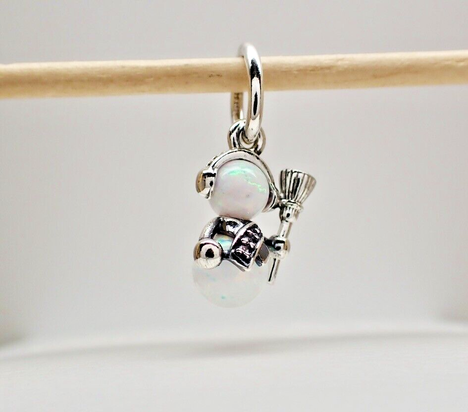 Authentic Pandora #792981C01 Opalescent Snowman Dangle Charm for sale ...