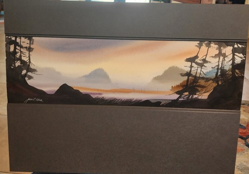 JOHN C. EBNER ORIGINAL WATERCOLOR PNW SUNSET PAINTING | eBay