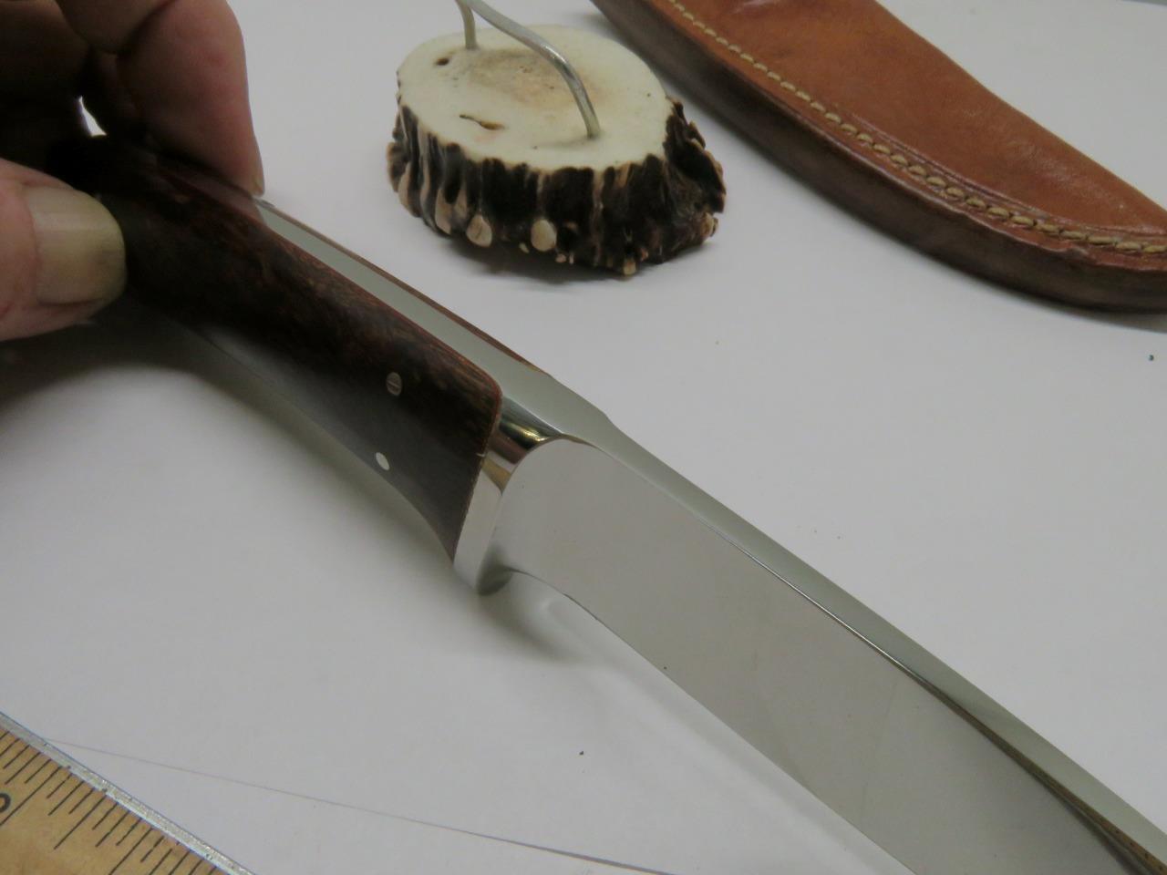 TED M. DOWELL FULLY INTEGRAL DROP POINT GORGEOUS AMBOYNA BURLWOOD SUPER ...