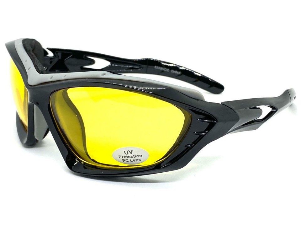 MOTORCYCLE Night Riding Padded Safety Protective SUN GLASSES GOGGLES ...