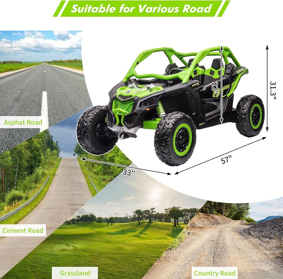 48V Kid Ride On UTV 2 Seater Electric 4WD Car Truck W/ 800W Motor ...