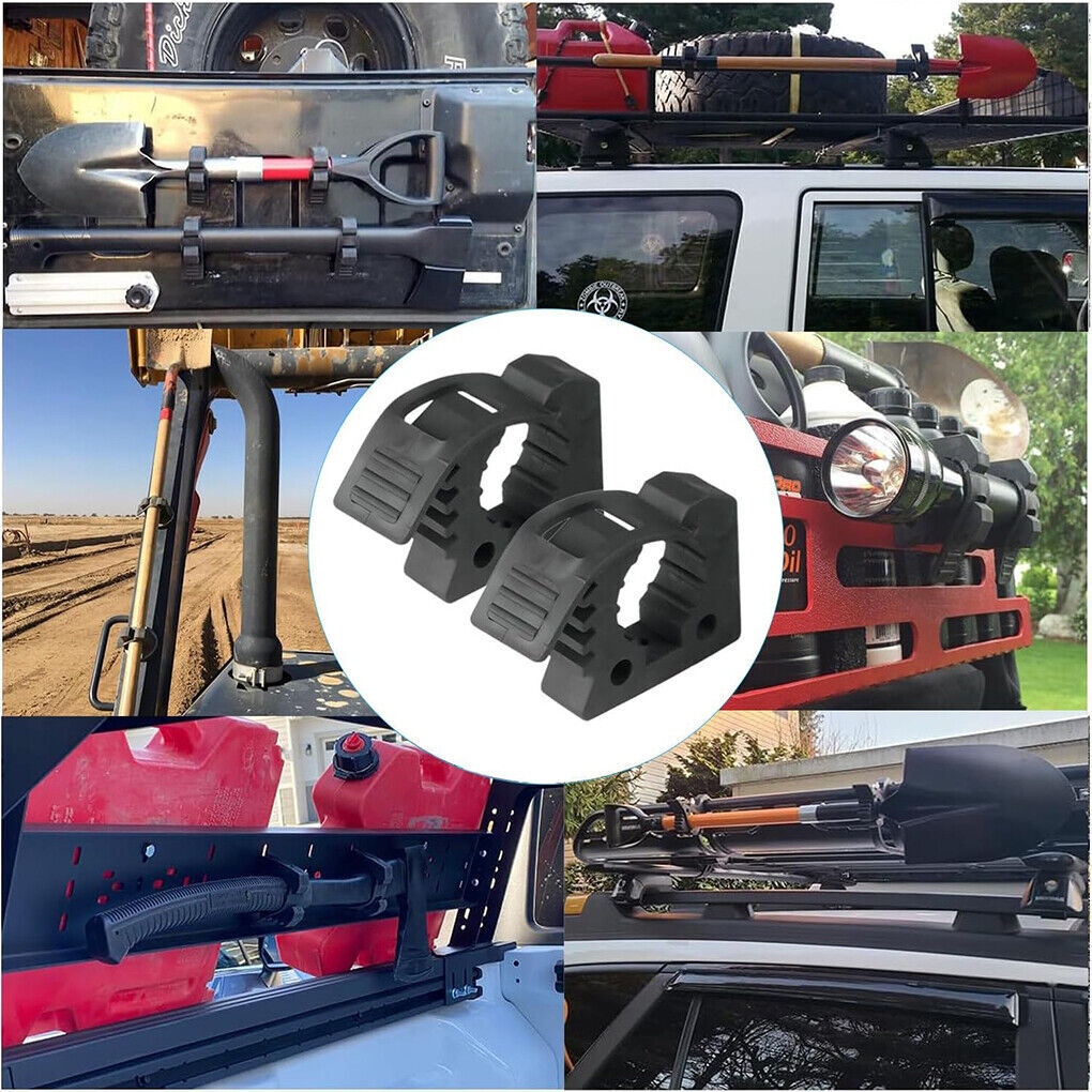 2X Car Rubber Clamps Shovel Axe Holder Base Adapter 1-1/3 To 1-3/7 ...