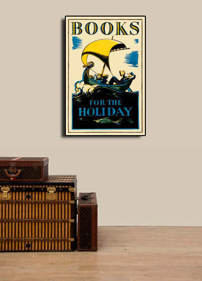 "Books For The Holiday" 1927 Classic Literature Reading Poster - 16x24 ...