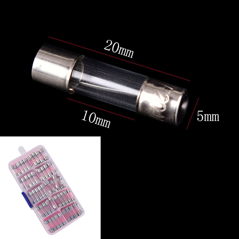 100X/Set 5x20mm Quick Blow Glass Tube Fuse Assorted Kits Fast-blow ...