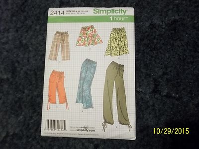 Simplicity #2414 Ladies Pants and Skirt Patterns. New Sz 8,10,12,14,16 ...