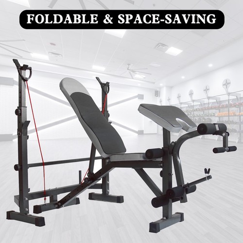🏃Full Body Workout Adjustable Weight Bench Folding Bench Press W ...