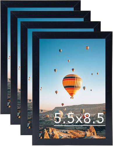 5.5X8.5 Picture Frame Set of 4 Black for Wall Hanging or Tabletop, Wall ...