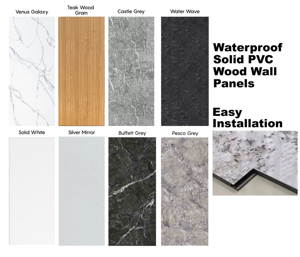 Solid Wood Waterproof Decorative T & G Wall Panels Shower Kitchen Media ...