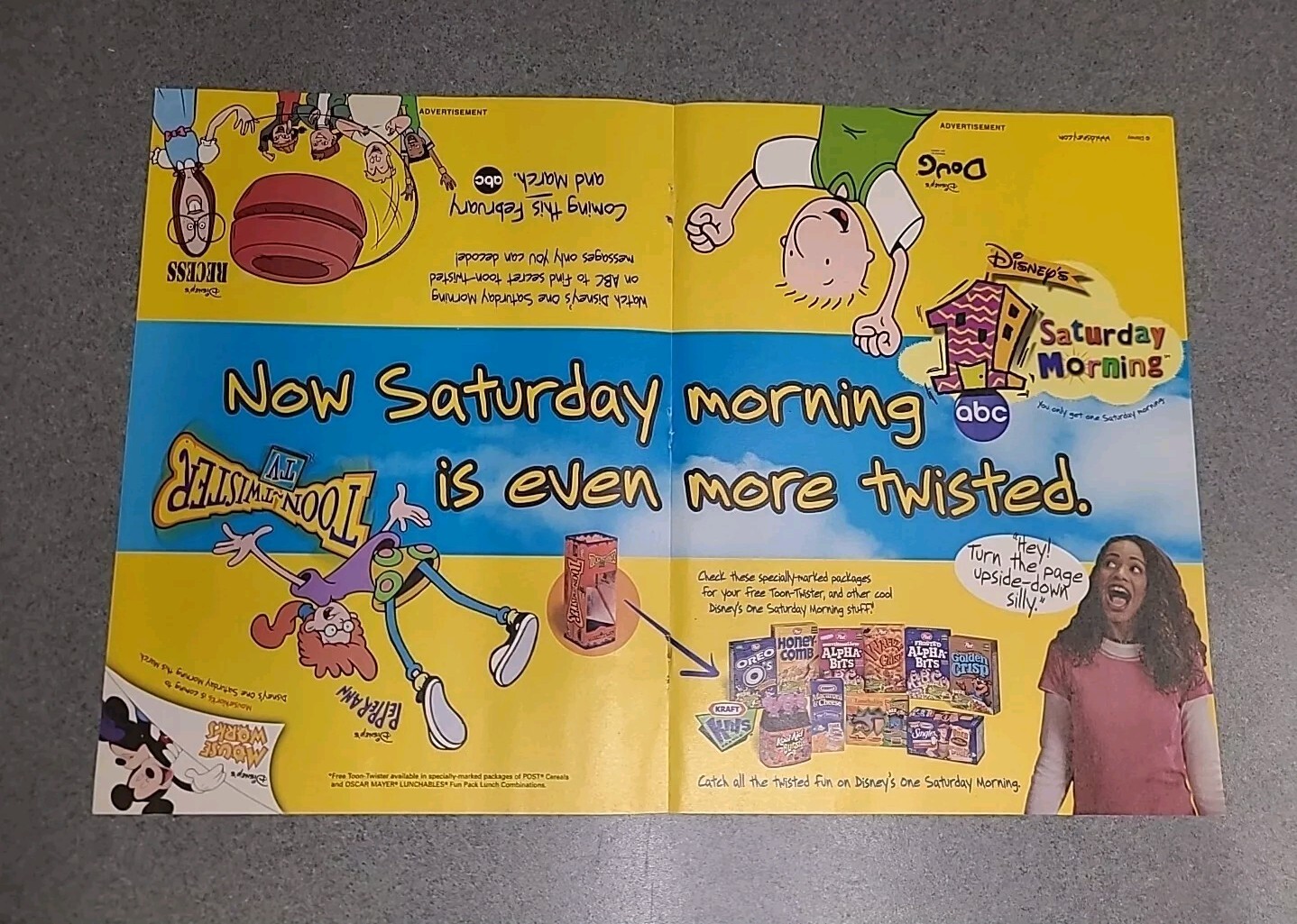 Disney Saturday Morning Cartoons Doug Recess Print Ad 1999 16x11 Great ...