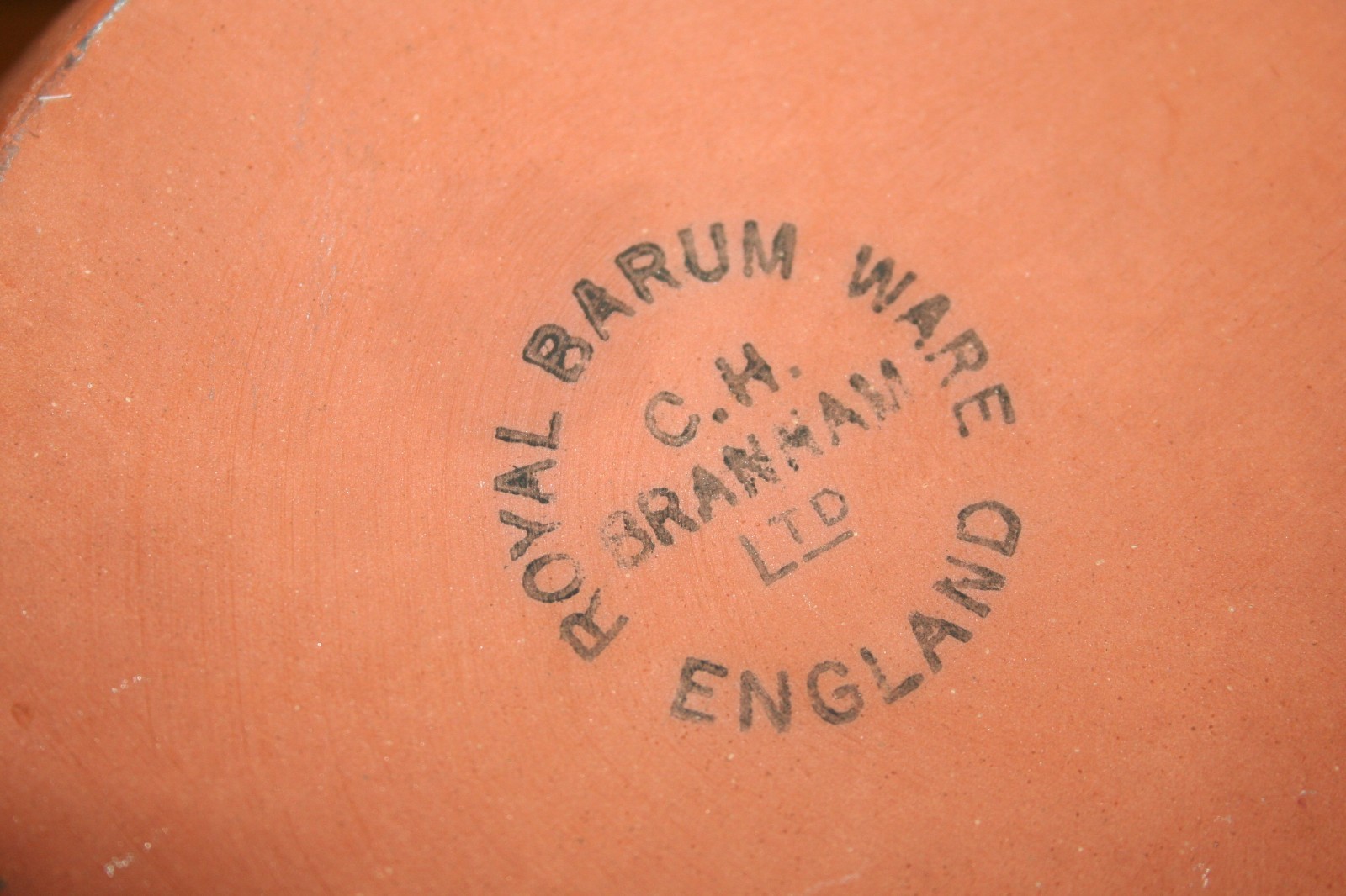 Terra Cotta Pottery Water Pitcher England C.H. Branham Royal Barum Ware ...