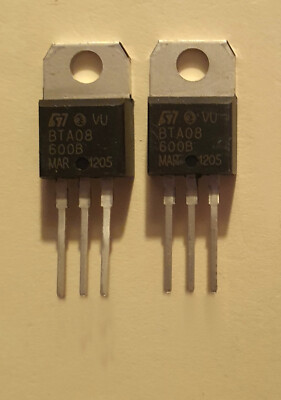 2x Triac BTA08-600B - BTA08-600 - 600V 8A - STMicroelectronics - TO-220 ...