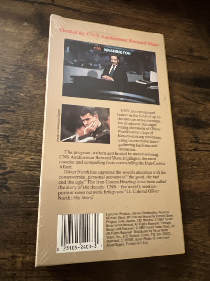 NEW Sealed VHS Lt. Conel Oliver North HIS STORY cnn Of The Iran Contra ...
