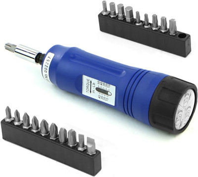 21Pcs Adjustable Torque Screwdriver 1/4" Inch Drive with Inch/Pounds ...
