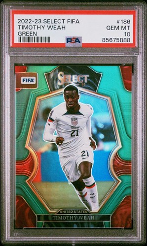 2022-23 Timothy Weah Panini Select FIFA Green Prizm USMNT Soccer Card 4 ...