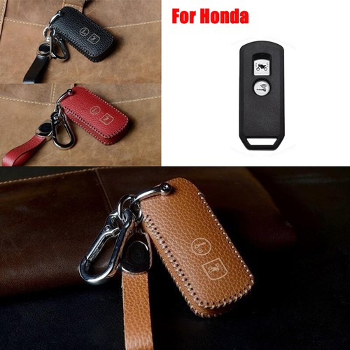 Genuine Leather Car Remote Smart Key Fob Case Cover Holder For Honda X ...