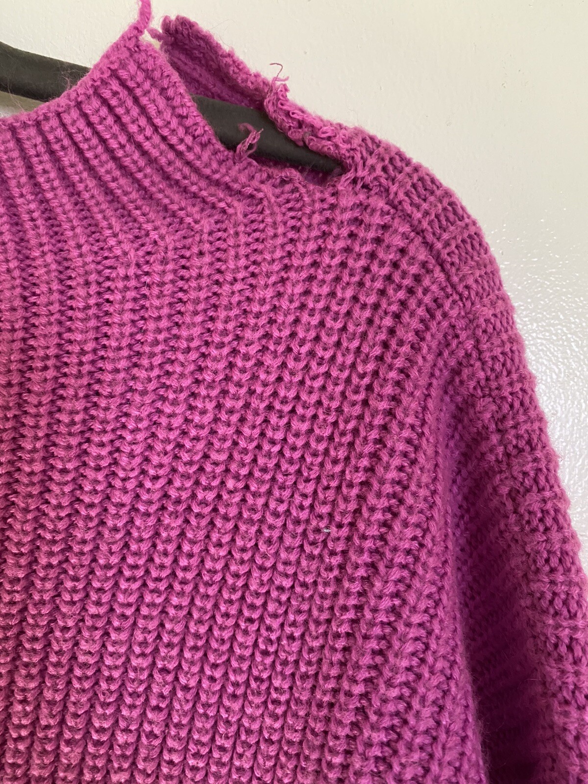 SHEIN Pink Color Block Red Stripe Knit Cozy Oversized Small Long Sleeve ...