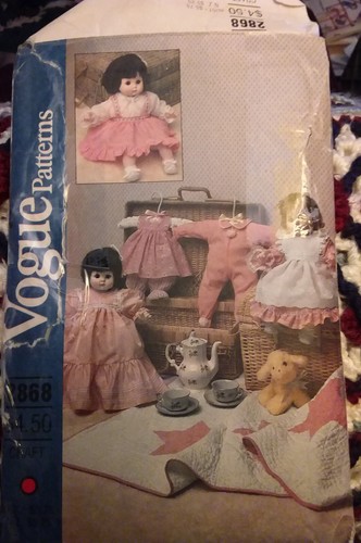 Vogue Patterns Craft # 2868 Doll Clothes For Dolls 13"-15" And 18"-20 ...