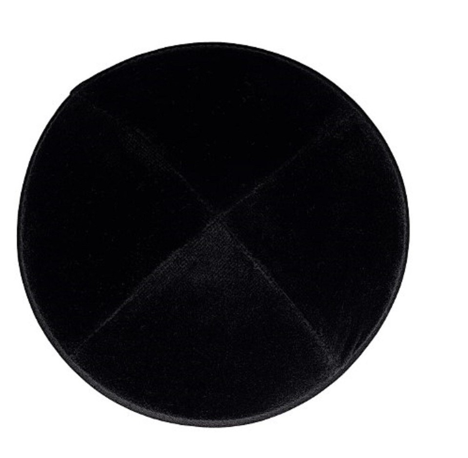 LARGE 9" BLACK VELVET JEWISH KIPPAH ORTHODOX YARMULKA/KIPPA/YAMAKA ...