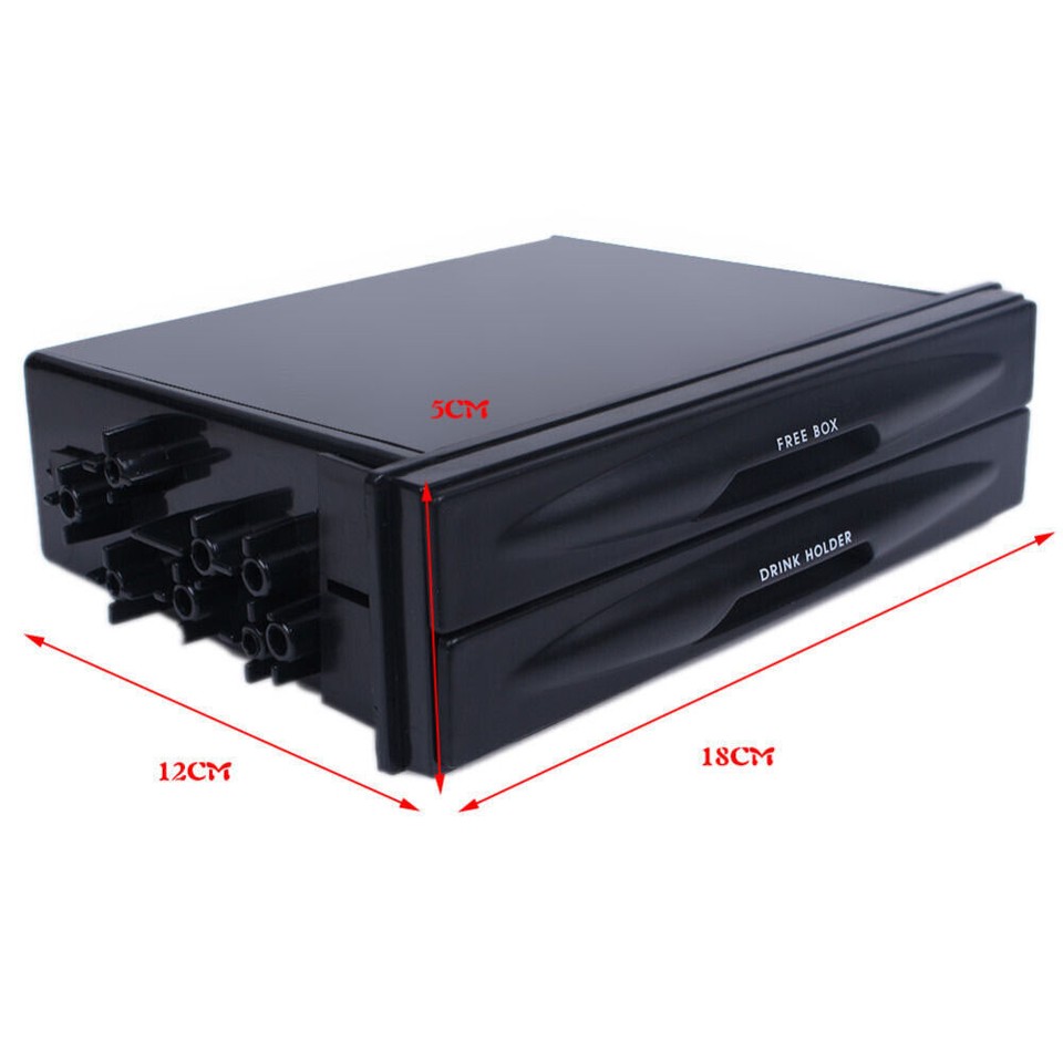 Car Double Din Dash Radio Pocket Kit Drink-Cup Holder + Storage Box ...