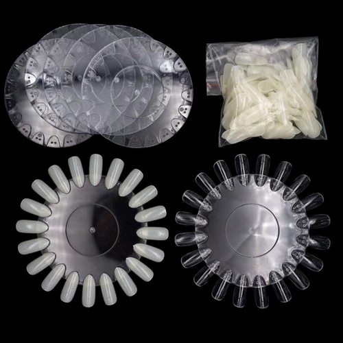 False Nail Tips Plastic Display Round Plate Practice Color Board Salon ...