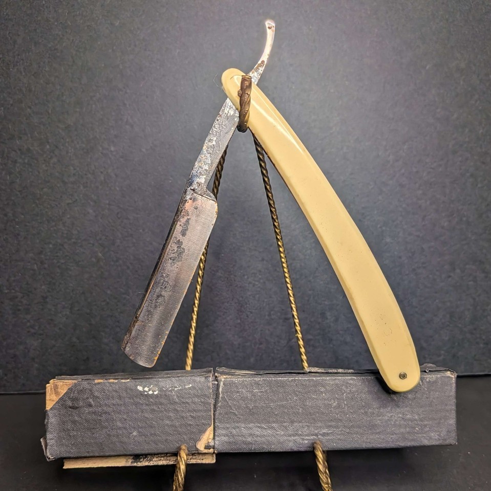 Antique German Straight Razor w/ Box Rasiermesser Solingen Germany ...