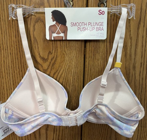 Size 32A SO TieDye Underwire Smooth Plunge Push Up Bra. Convertible ...