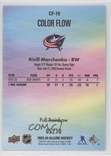 2023 Upper Deck Allure Color Flow Full Rainbow Achievement /10 Kirill ...